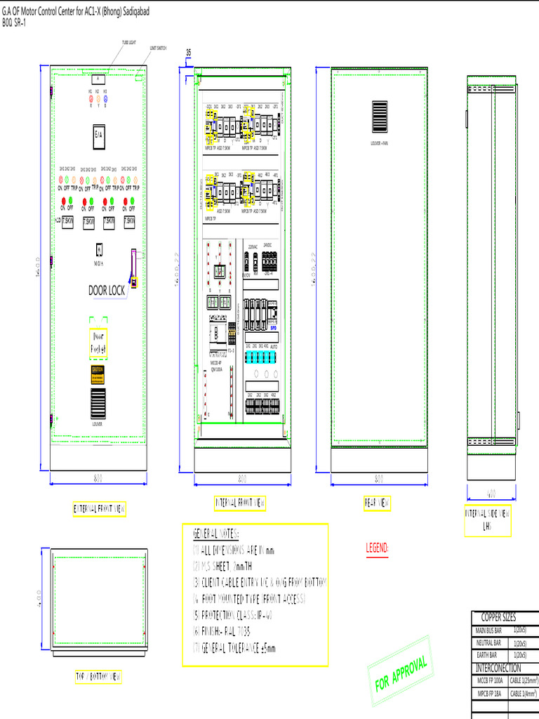 GA& WIRING DRAWING OF MCC PANEL | PDF | Electrical Engineering ...