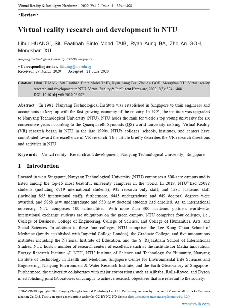 Virtual_reality_research_and_development_in_NTU[1] | PDF | Virtual ...