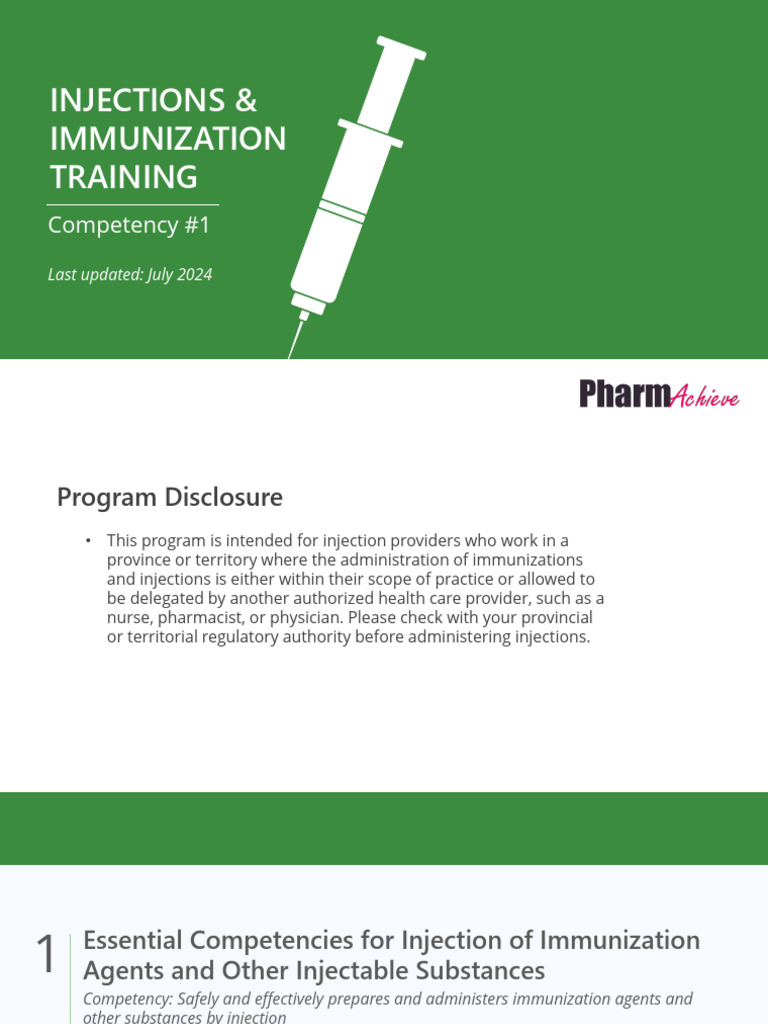 Competency 1 - Essential Competencies For Injection of Immunization ...