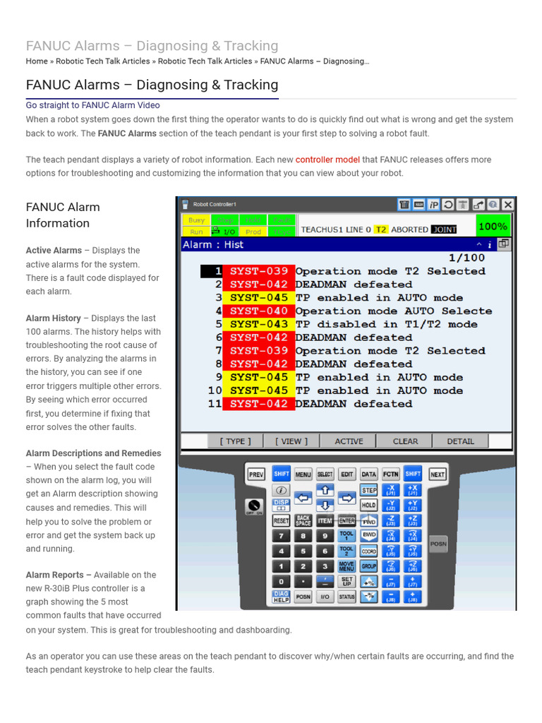 FANUC Alarms - Diagnosing & Tracking - Motion Controls Robotics - Certified FANUC System ...