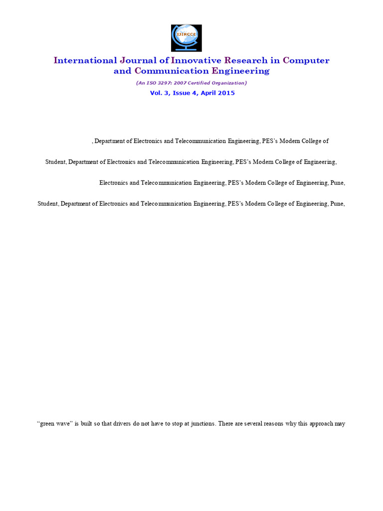 Swarm Intelligence For Traffic Routing | PDF | Traffic | Traffic Light