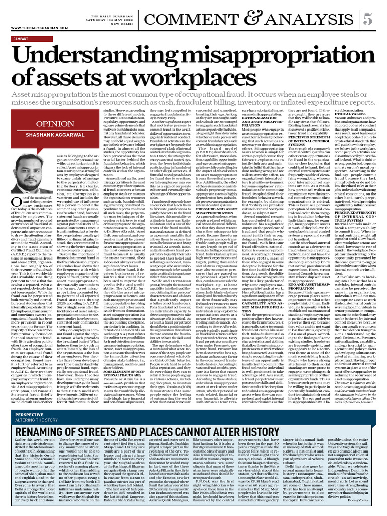 Understanding Asset Misappropriation | PDF | Fraud | Delhi