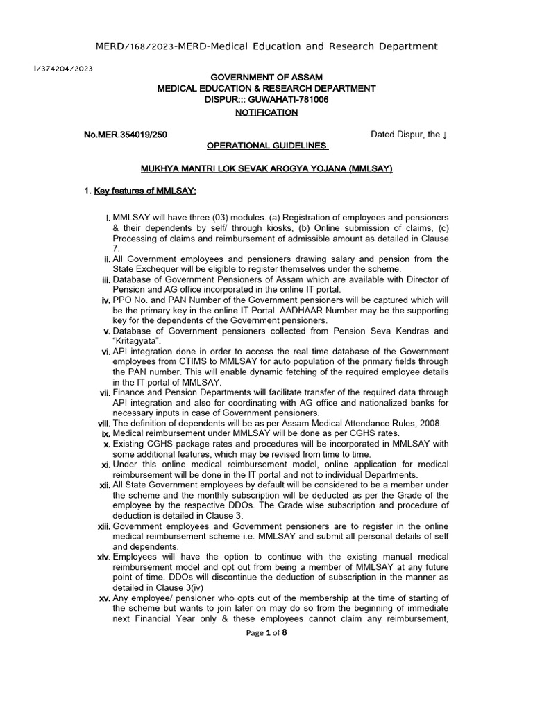 Mmlsay-Operational Guidelines | PDF | Hospital | Surgery