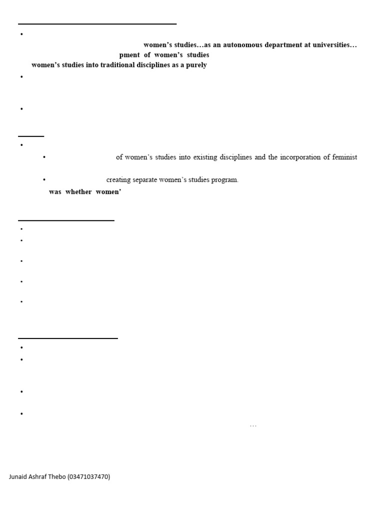 Autonomy vs Integration in Women's Studies | PDF | Women's Studies ...