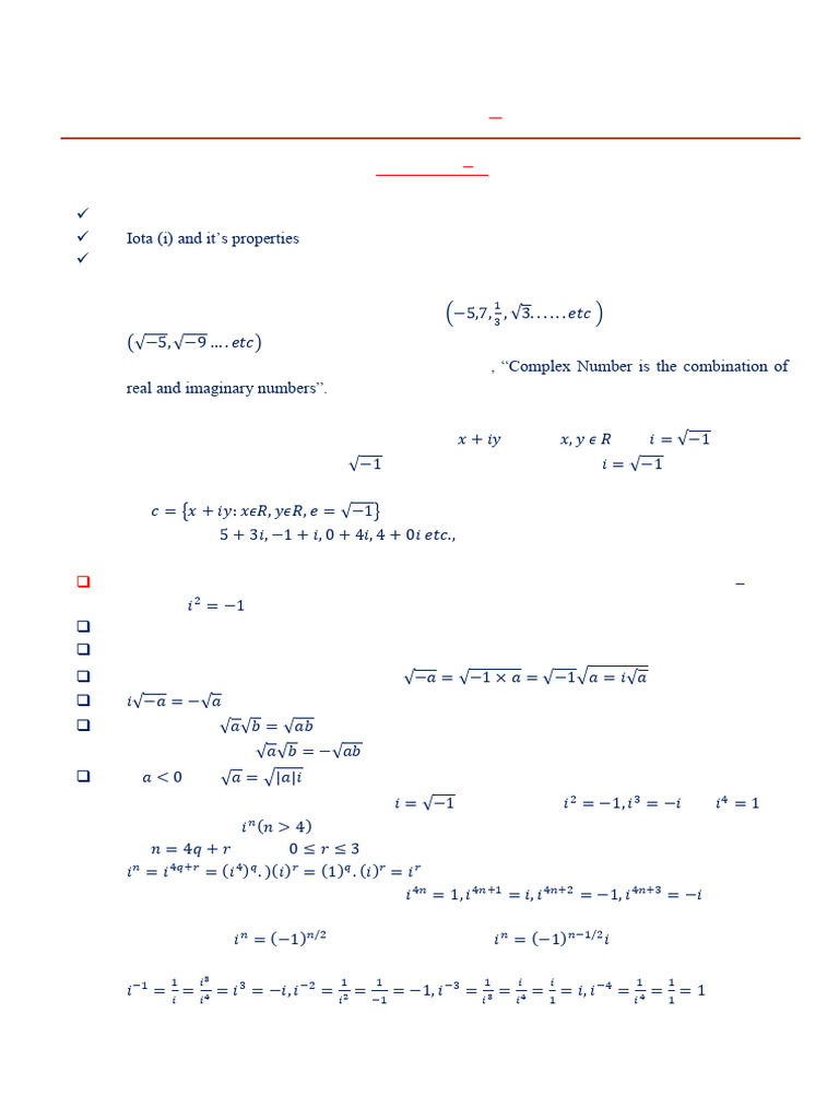 JEE Mains Maths Notes Updated 2024-25 As Per New Syllabus | PDF ...