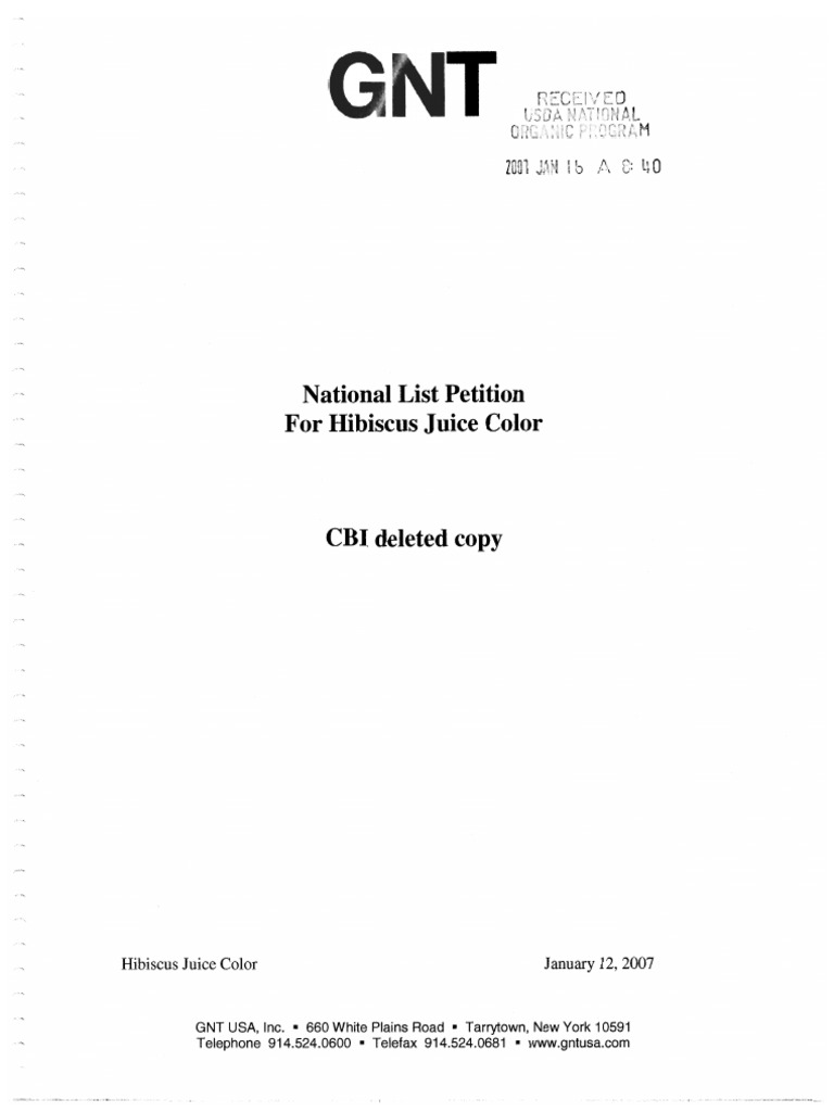Color Hibiscus Juice Petition | PDF