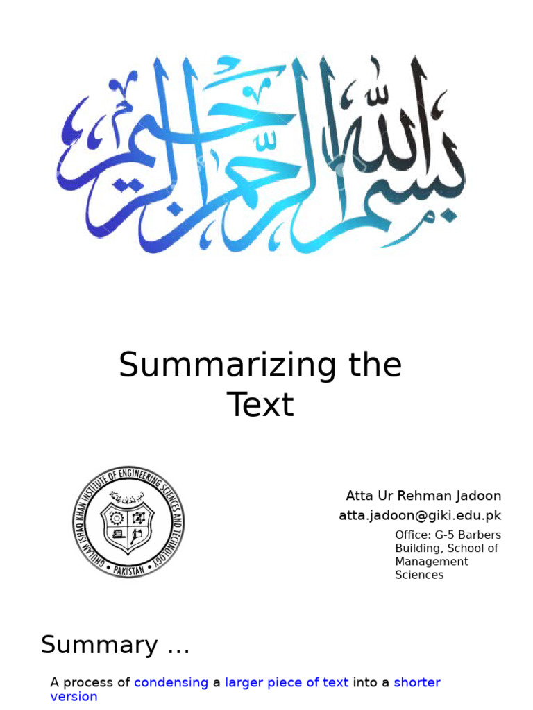 Lecture 14 Summarizing | PDF | Critical Thinking | Thought