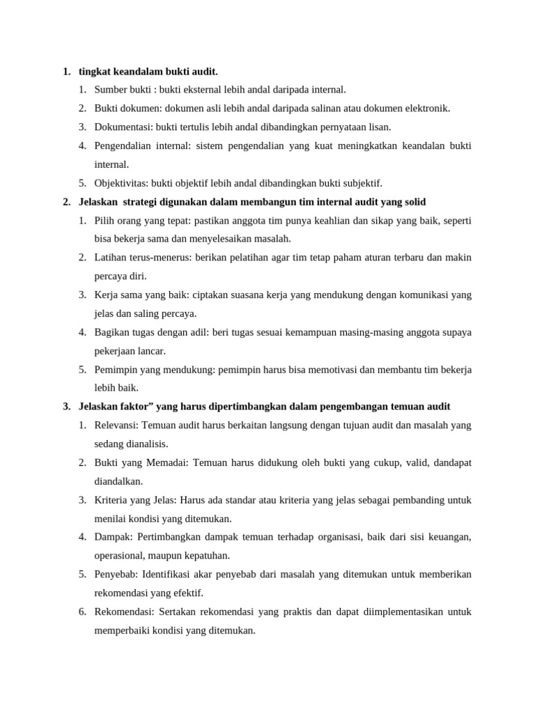 Strategi Audit Internal yang Efektif | PDF