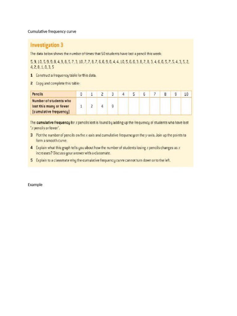 Cumulative Frequency Curve | PDF