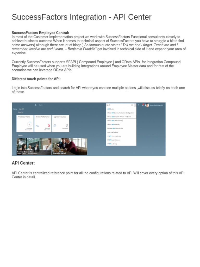 SuccessFactors Integration CPI Basic Guide | PDF | Parameter (Computer ...