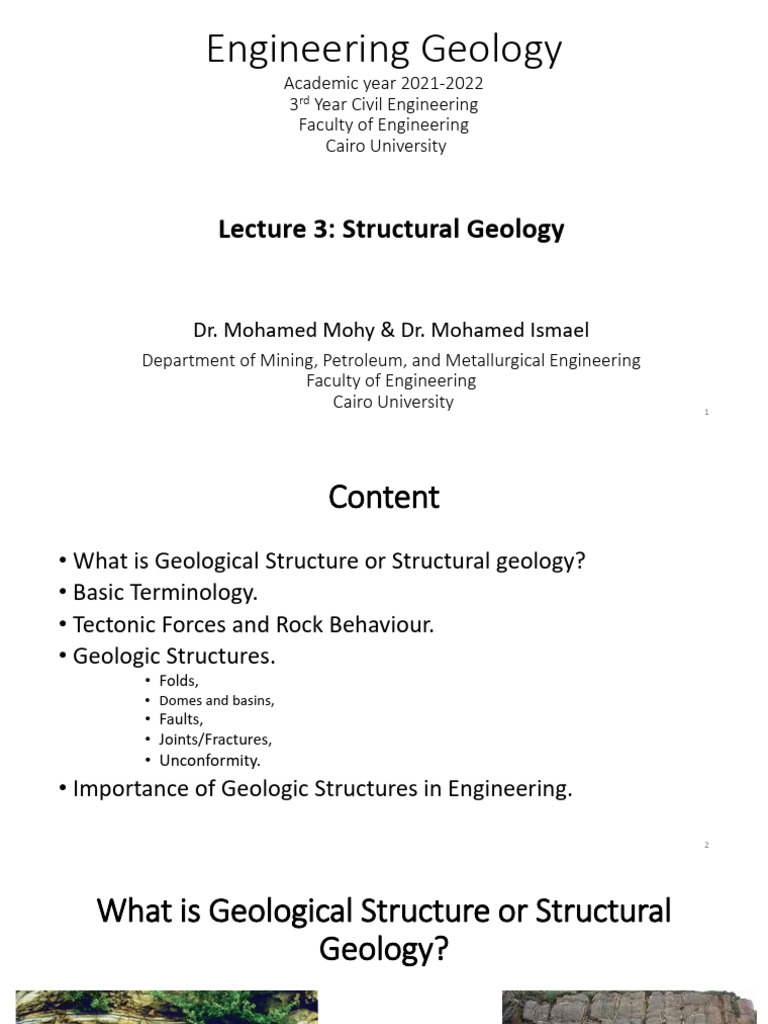 Lecture 3 - Structural Geology | PDF | Deformation (Engineering) | Fault (Geology)
