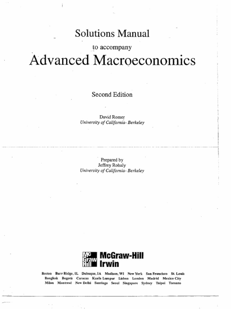 Advanced Macroeconomics Solutions Manual