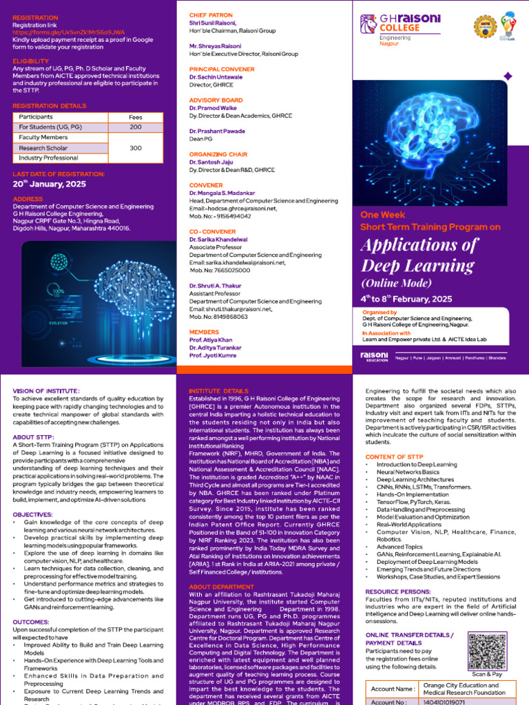 STTP on Applications Of Deep Learning | PDF