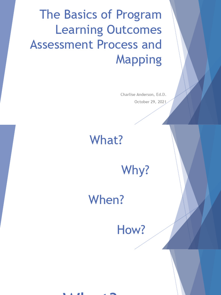 The Basics of Program Learning Outcomes and Mapping UPDATED 10.28.21 ...
