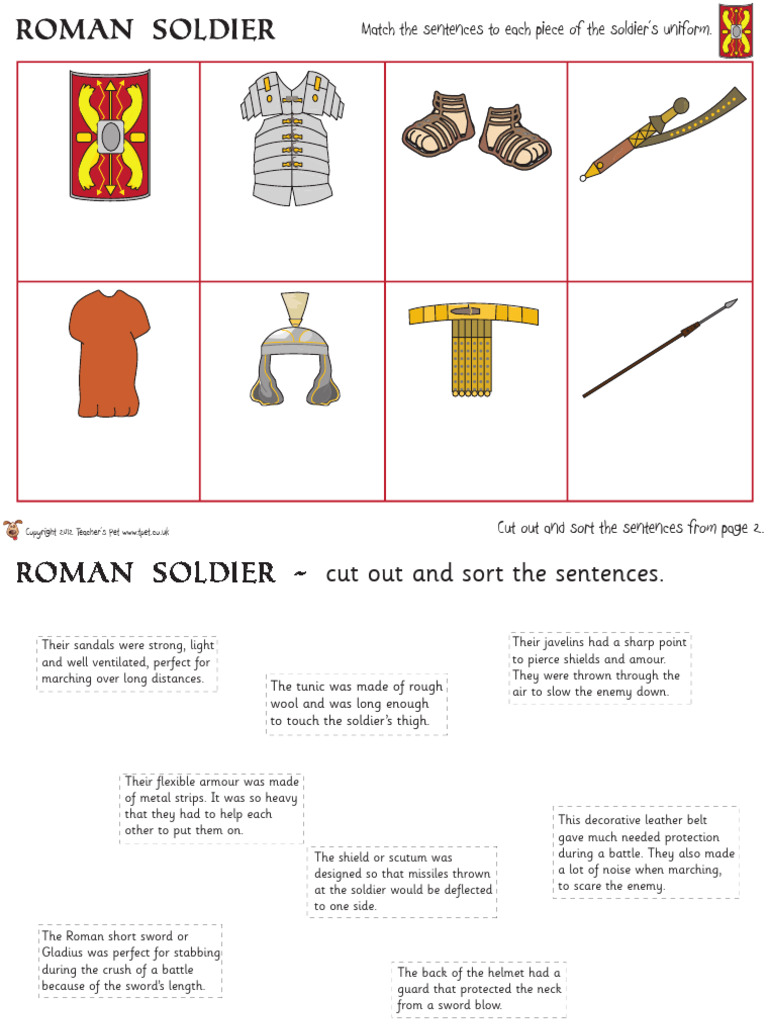 TP F 1510 Roman Soldier Cut and Sort 63773 | PDF | Military Personal ...