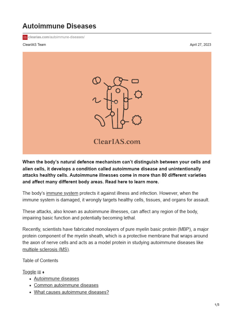 Autoimmune Diseases | PDF | Autoimmune Disease | Health Sciences