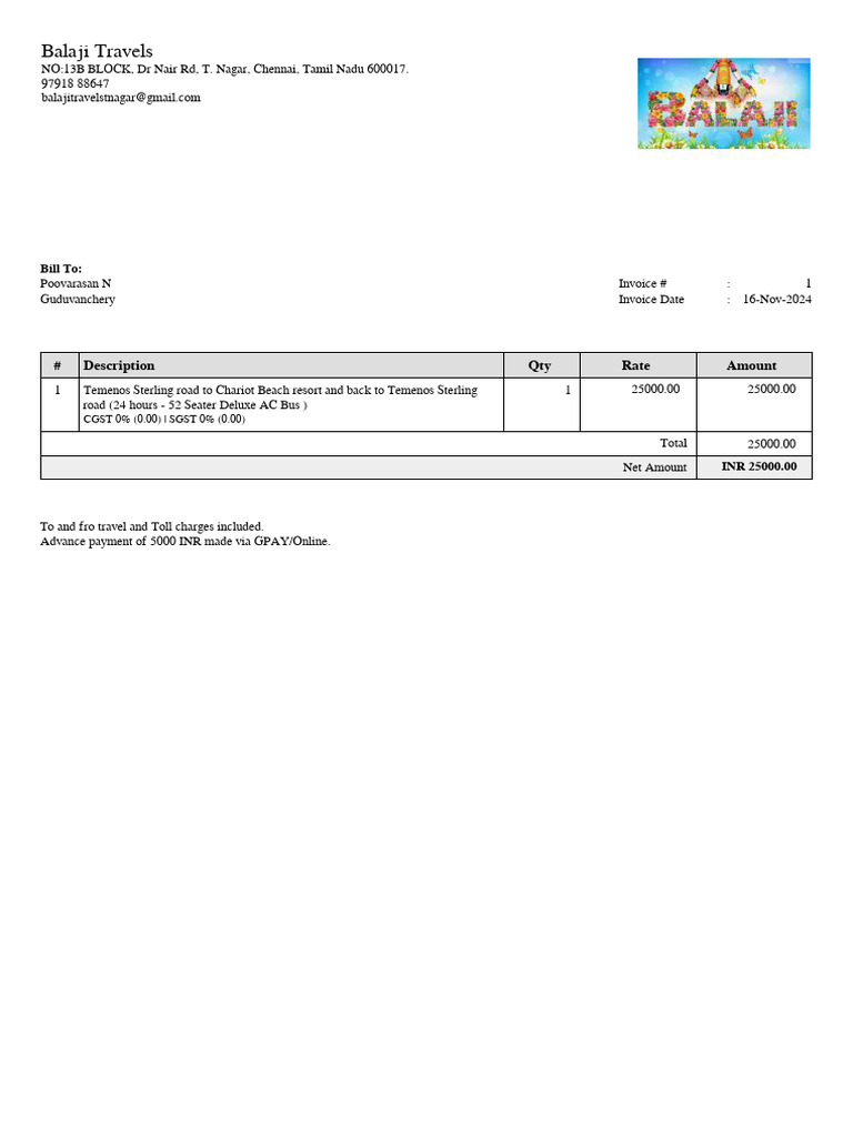 Resort Trip - Travel Receipt | PDF