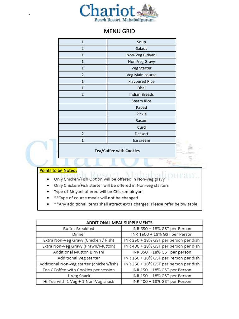 Regular Day Out Package | PDF