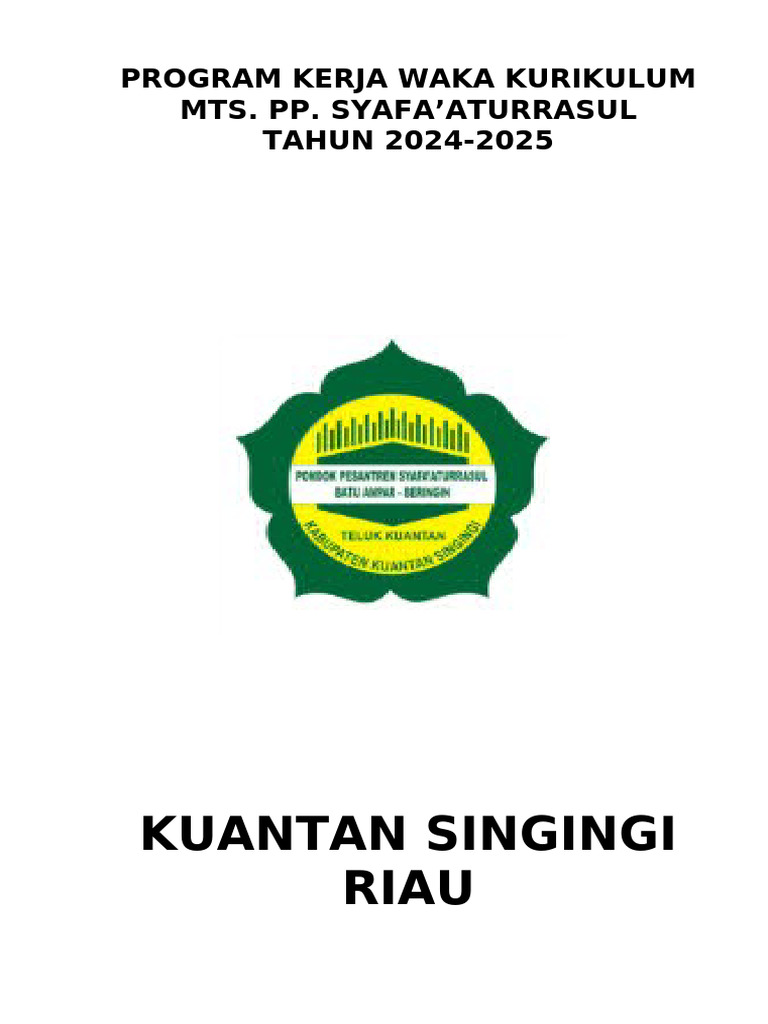 Program Kerja Waka Kurikulum2023-2024 | PDF