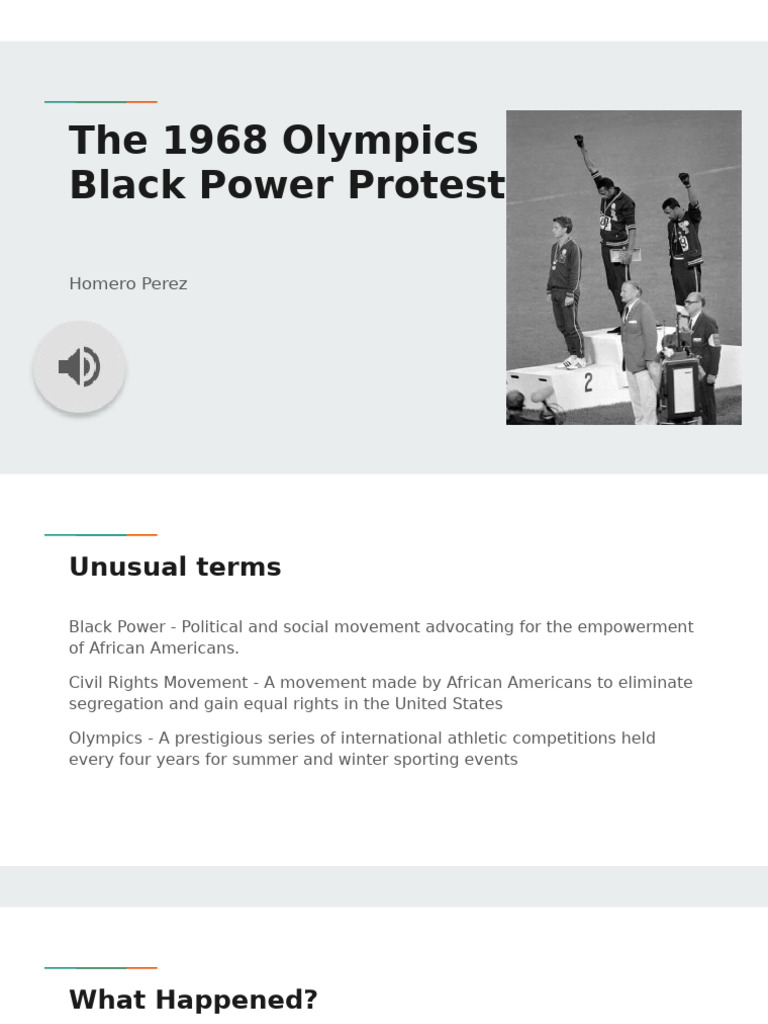 The 1968 Olympics Black Power Protest | PDF | Black Power | Justice