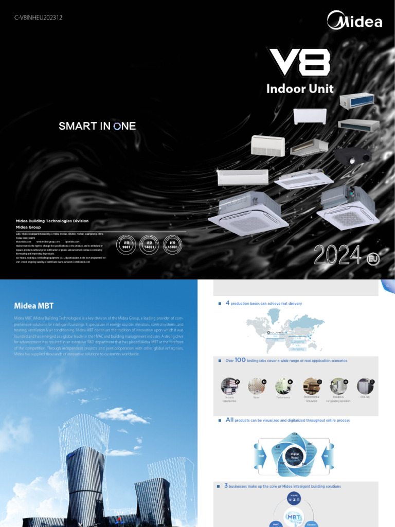 Midea VRF V8 Installation Overview | PDF | Duct (Flow) | Pump