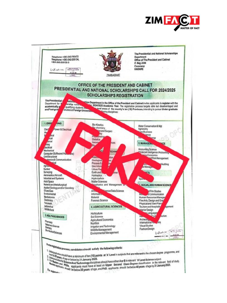 Fact Check - Fake Advert Alert! No Presidential Scholarships Advert Yet ...
