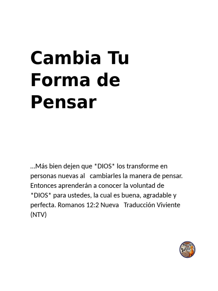 Cambia Tu Forma de Pensar | PDF