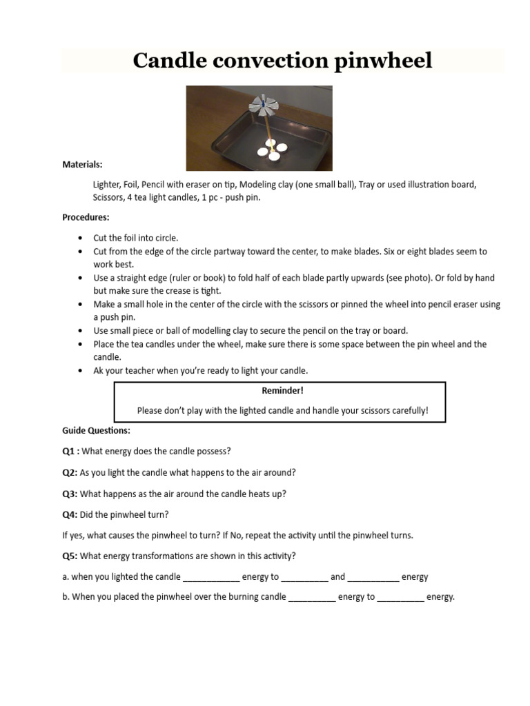 ACTIVITY-Convection-pinwheel-with guide questions | PDF