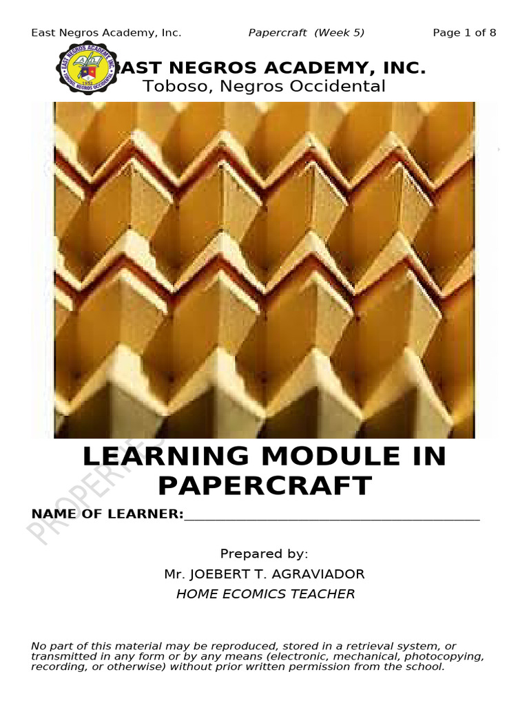 LM For Grade 11 PAPERCRAFT w5 | PDF | Origami | Paper