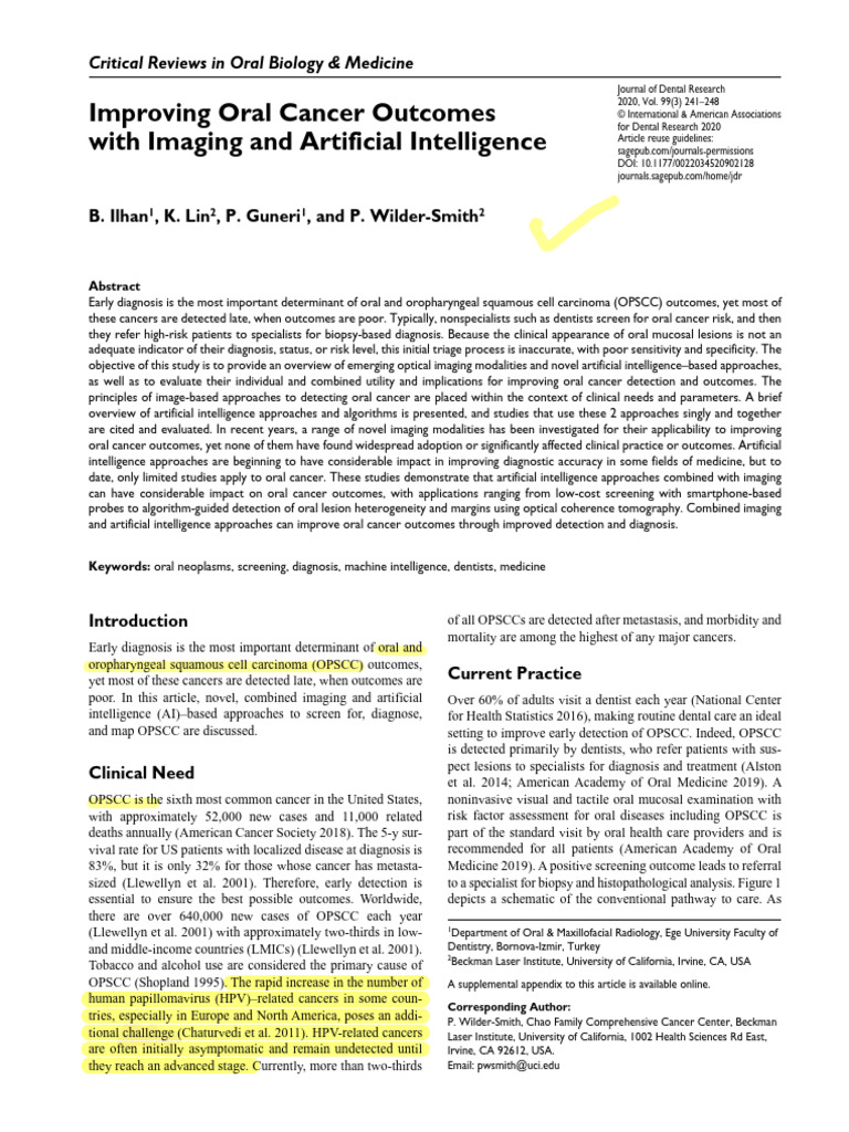 Enhancing OPSCC Detection with AI Imaging | PDF | Artificial Neural ...