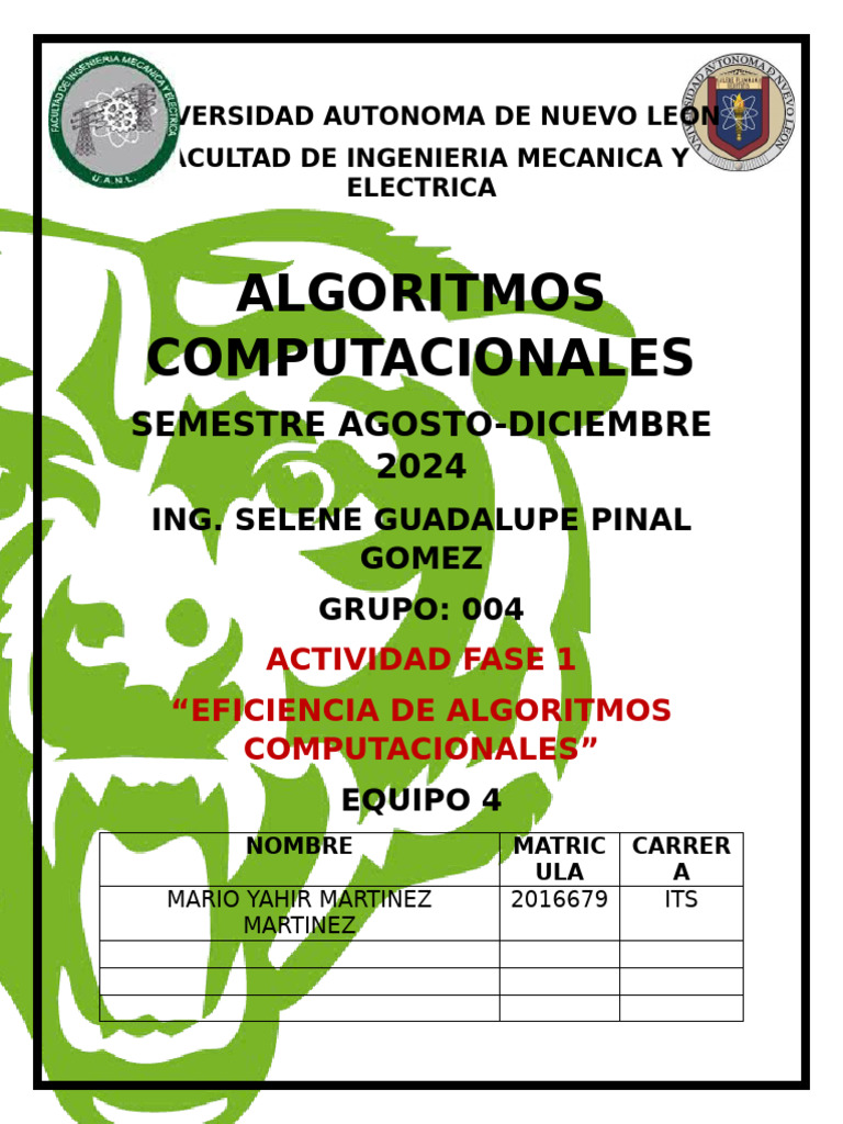 Eficiencia de Algoritmos Computacionales | PDF | Algoritmos | Programa de computadora