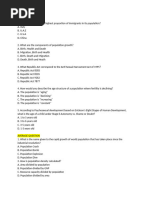 Population Quiz Bee Questions & Answers | PDF