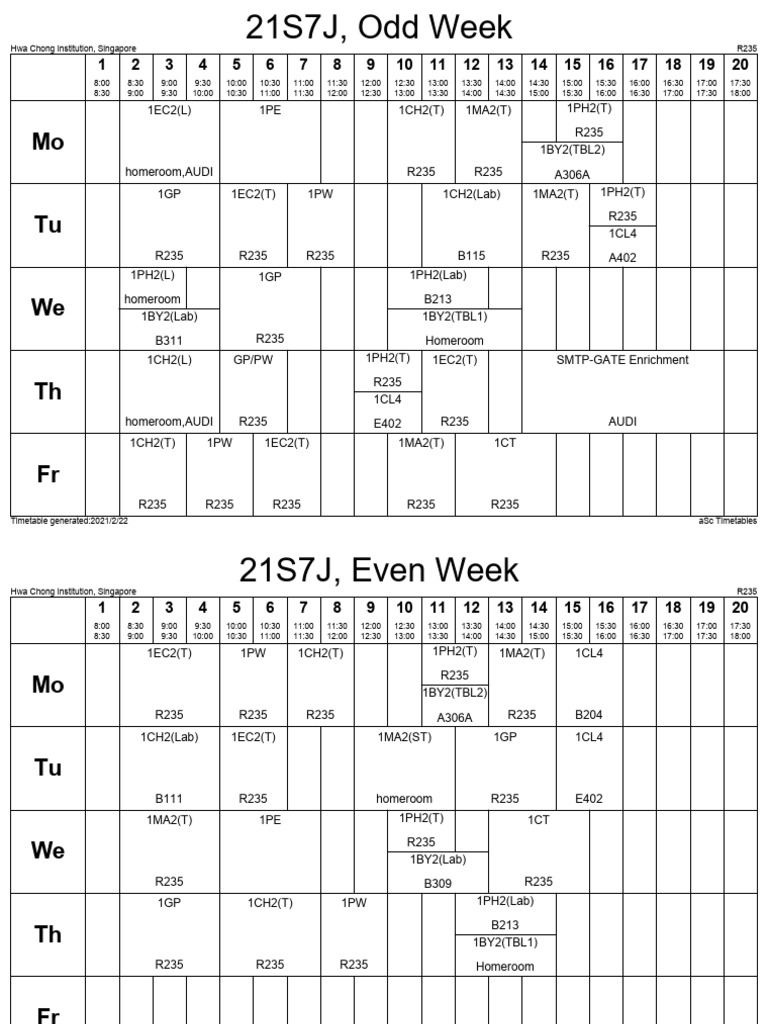 Timetable | PDF