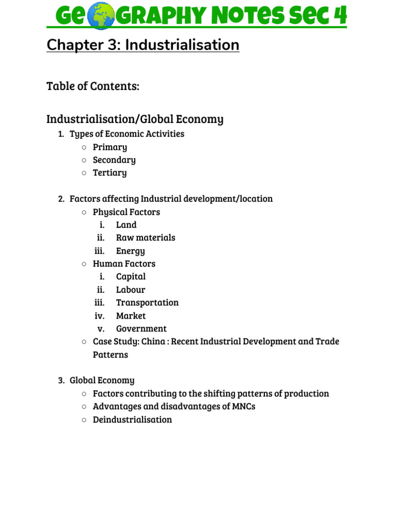 Industrialisation and Economic Factors | PDF | Foreign Direct ...