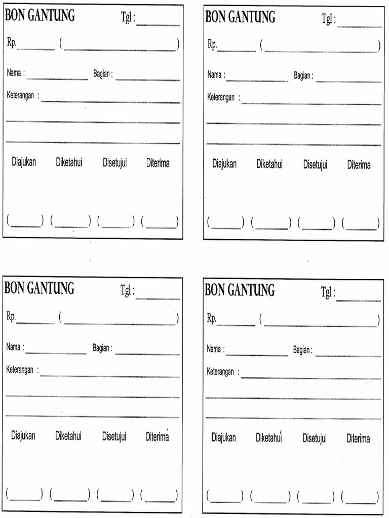 Form Bon Gantung | PDF