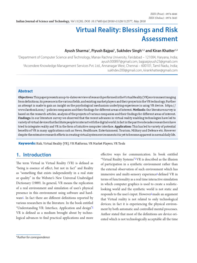 Virtual Reality Research | PDF | Virtual Reality | Simulation