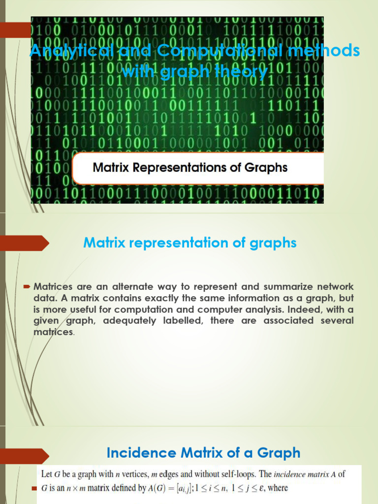 Graph Theory: Matrix Methods Explained | PDF