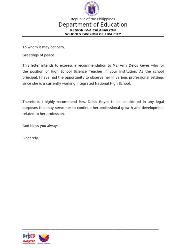 Reco Letter | PDF