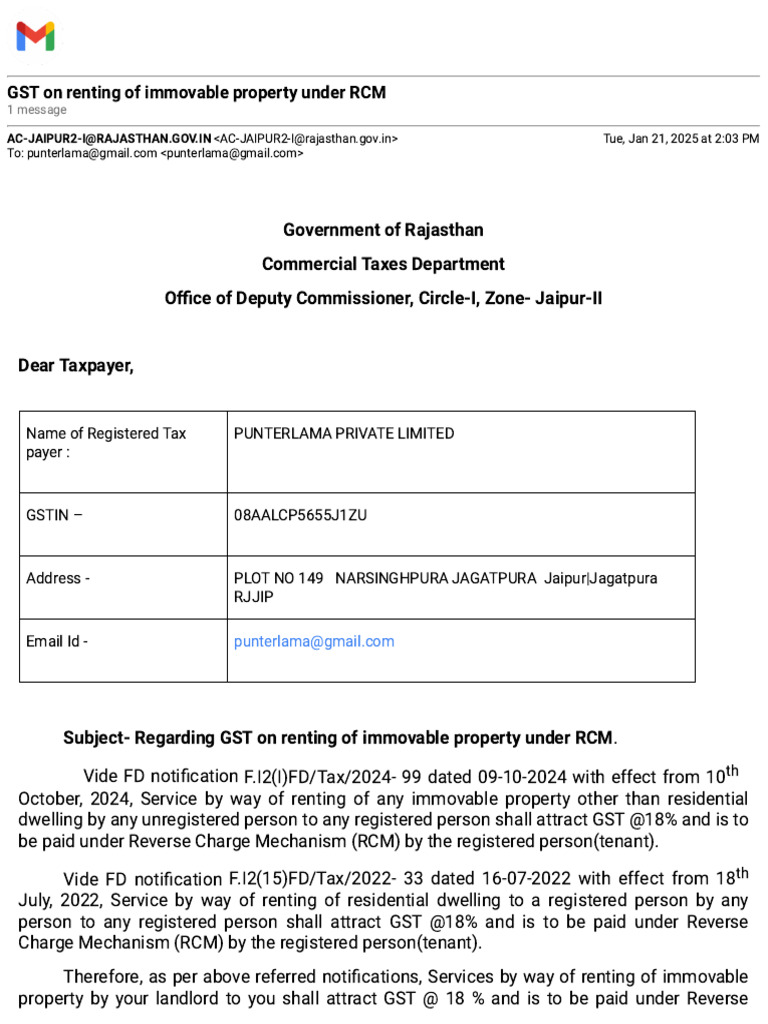 gst on rent | PDF | Government Finances | Taxes
