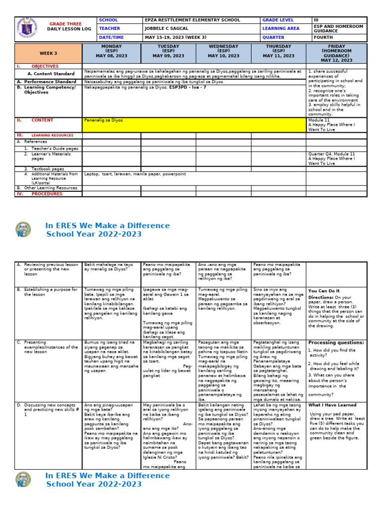 Esp 3 DLL Week3 | PDF