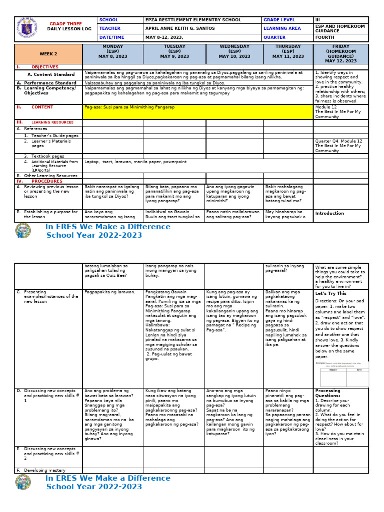 Esp3 Q4 W2 DLL | PDF