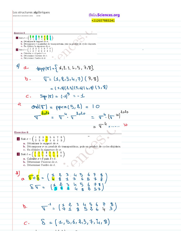 Algèbre 1 Séance N° 23 Les Structures Algébriques Révision (2024) | PDF