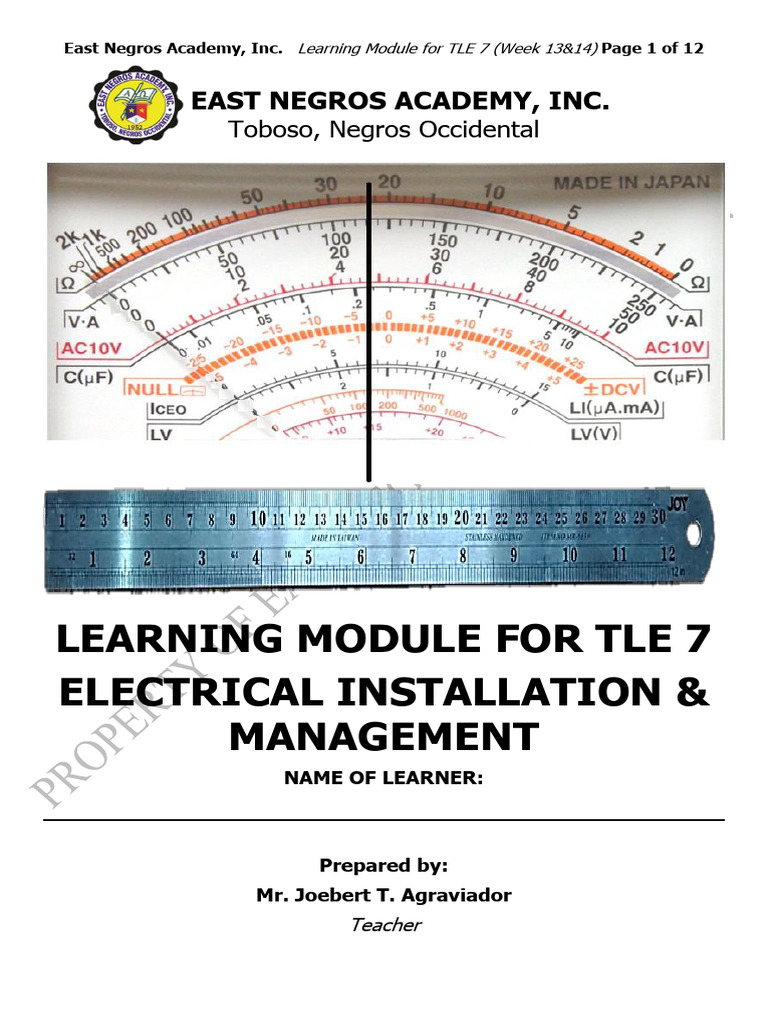 TLE 7 WEEK 13&14 (1) | PDF | Foot (Unit) | Electric Current
