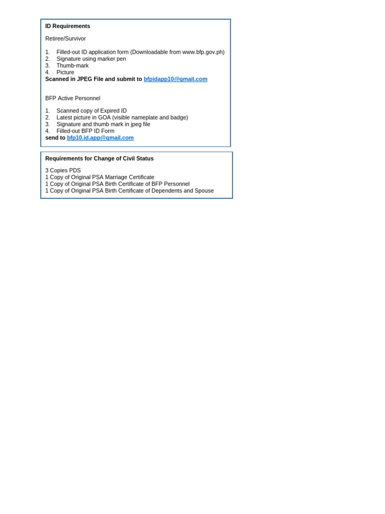 BFP ID Requirements Guide | PDF