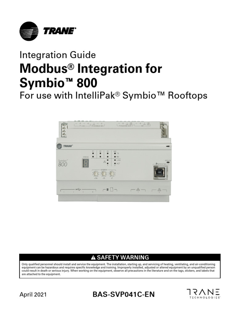 TRANE Integration Guide For Symbio 800 | PDF | Ip Address ...