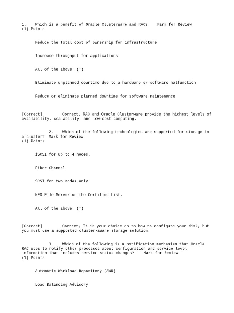 Oracle Real Application Clusters 11g Sales Specialist Assessment Pdf Computer Cluster