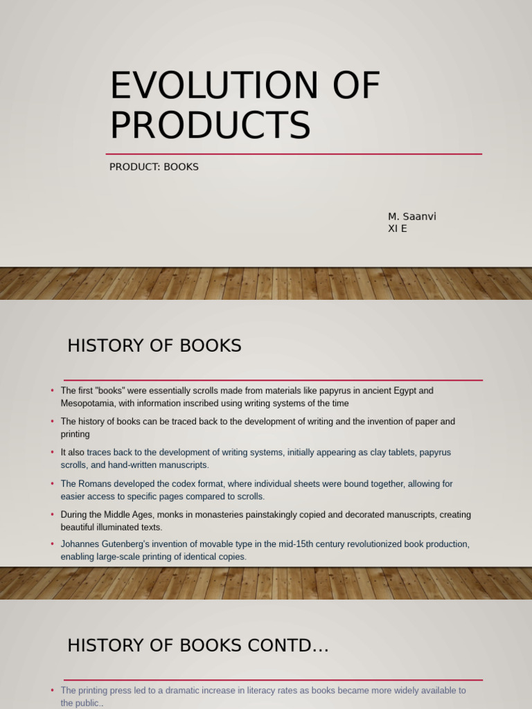 Evolution of Products | PDF | Books | Printing Press