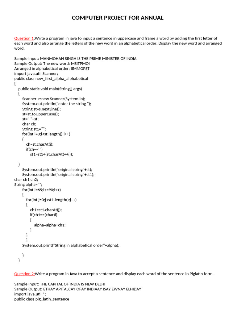 class 11 COMPUTER PROJECT solution | PDF | String (Computer Science ... class 11 COMPUTER PROJECT solution | PDF | String (Computer Science ...