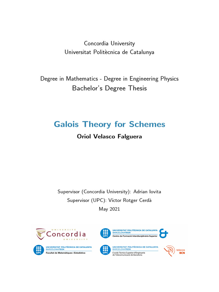 Galois Theory For Schemes | PDF | Group (Mathematics) | Functions And ...