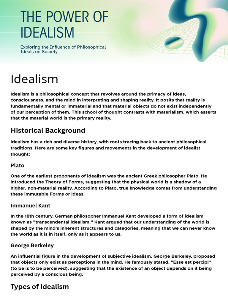 idealism | PDF | Idealism | Reality